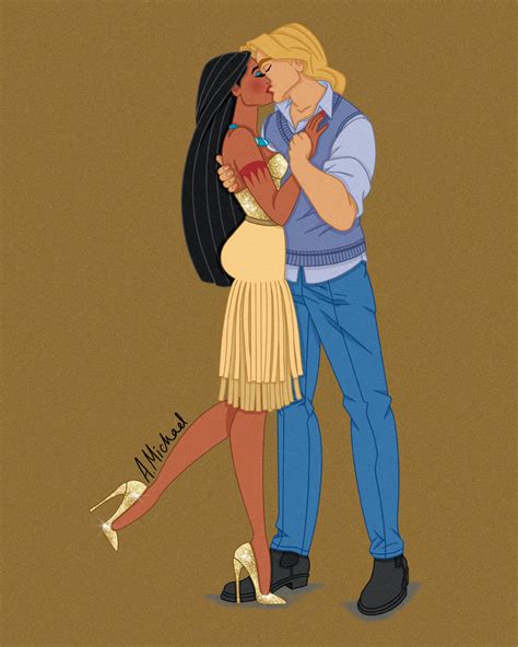True Loves Kiss Pocahontas And John Smith By Anth0nym1cha3l On Deviantart