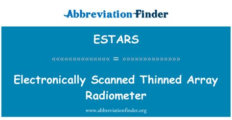 Estars Significa Electrónicamente Explorado Radiómetro De Matriz