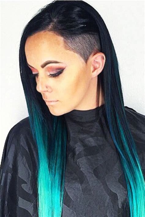 Black Hair With Green Tips