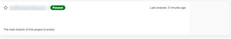 No Code Is Reported On Second Analysis Shows That The Main Branch Has No Lines Of Code