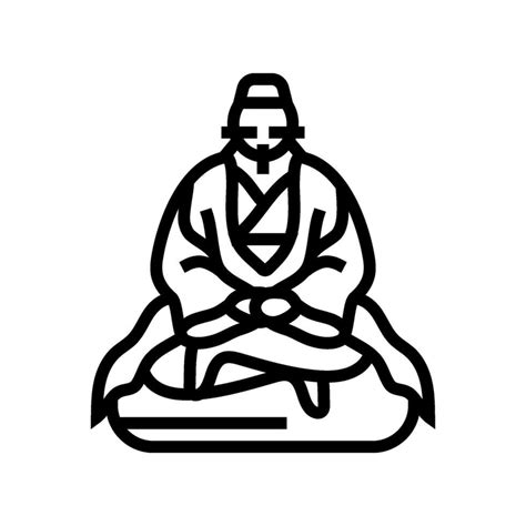 Jade Emperor Taoism Line Icon Vector Illustration 28085899 Vector Art