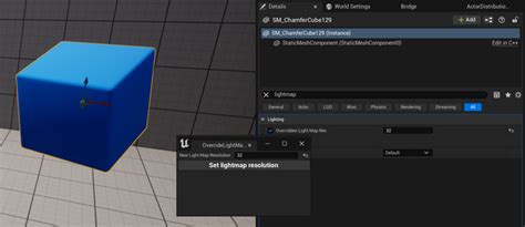 Set Lightmap Resolution On Selected Static Meshes Via Editor Utility