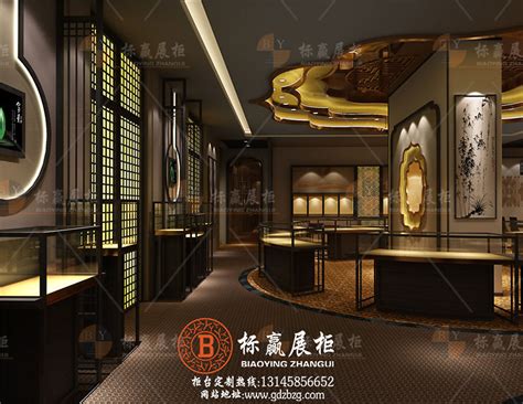 翡翠玉石展柜翡翠展柜 昆仑玉玲珑深圳高端珠宝展柜 站酷zcool