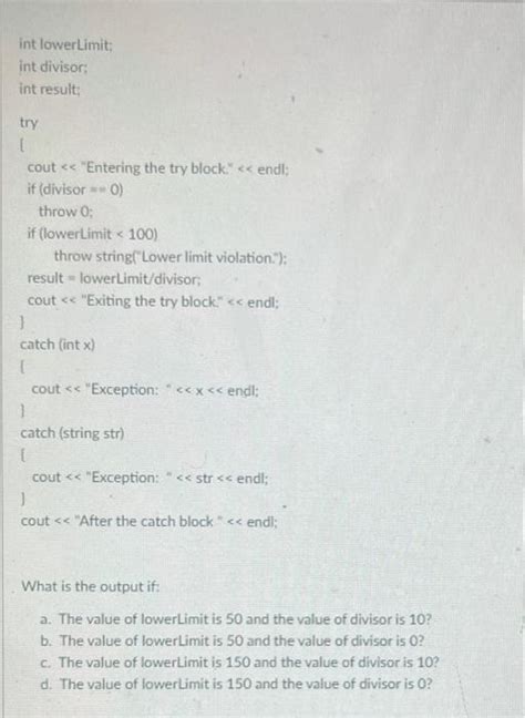 Solved Int Lowerlimit Int Divisor Int Result Try L Cout ≪
