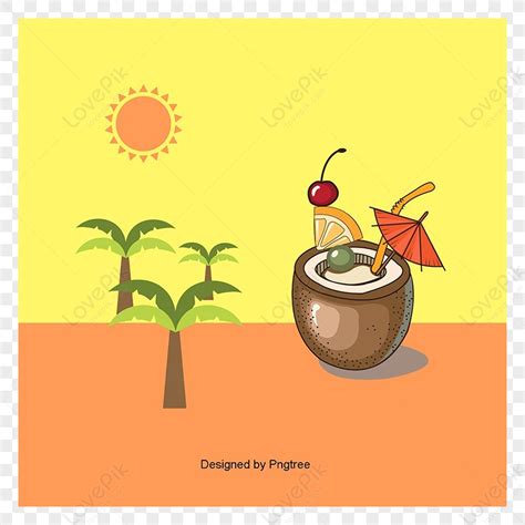 만화 자유형 야자 디자인 예술 귀여운 휴일 Png 일러스트 무료 다운로드 Lovepik