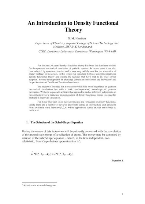 Pdf An Introduction To Density Functional Theory Dokumen Tips
