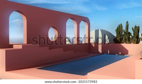 3d 렌더링 분홍색 창 안에 파란색 스톡 일러스트 2025573983 Shutterstock