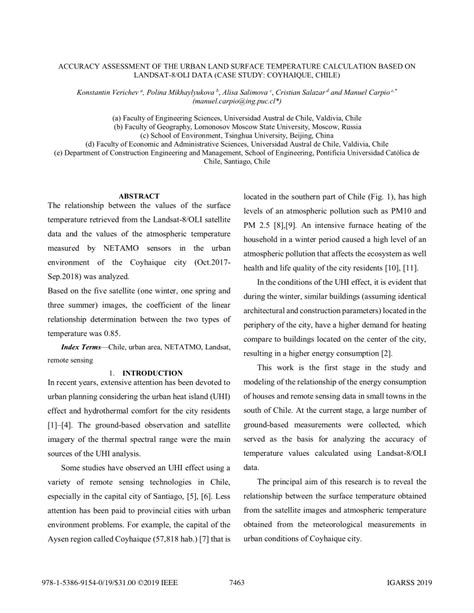 Pdf Accuracy Assessment Of The Urban Land Surface Temperature Calculation Based On Landsat 8