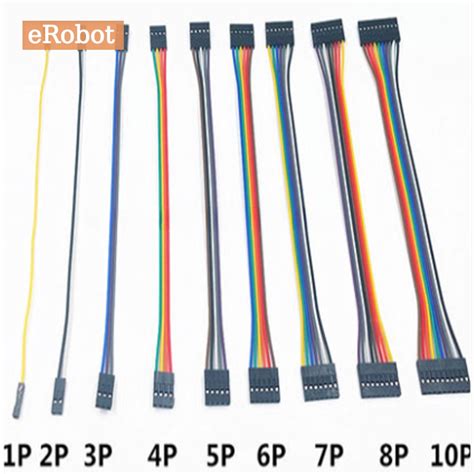 10pcs 2 54 Wire 2 54mm Dupont Line Female To Female 1p2 3 4 5 6 Pin Dupont Cable Connector