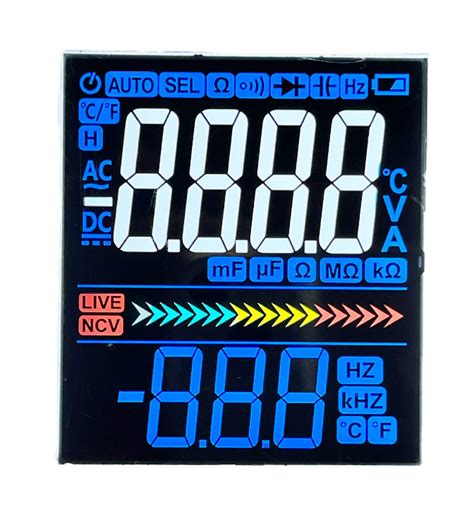 Customized Multimeter Lcd Panel Negative Transmissive Display Va Segament Lcd For Meter Display