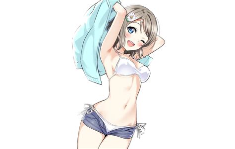 Wallpaper Girl Sexy Cleavage Shorts Boobs Sexy Girl Smile Anime