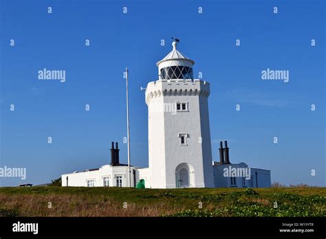 South Foreland Lighthouse Stands Above The White Cliffs Of Dover