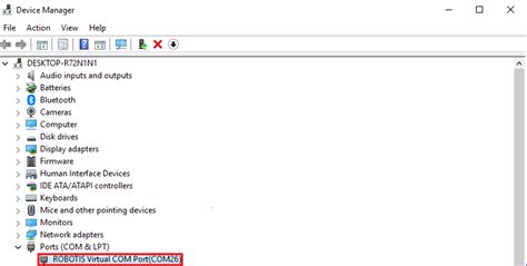 Right Click On Robotis Virtual Com Port And Click On Update Driver