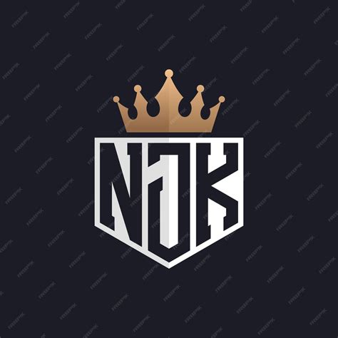 Premium Vector Luxury Njk Logo With Crown Elegant Initials Njk Letter