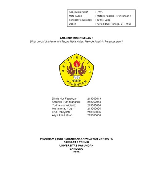 Map1 Kelompok 2 Analisis Diskriminan Pdf