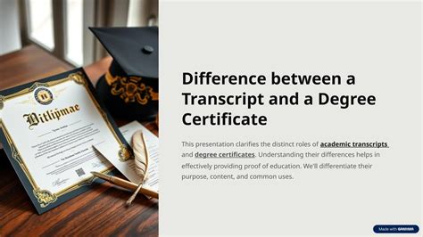 Difference Between A Transcript And A Degree Certificate Ppt