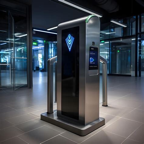 Advanced Security Gate With Biometric Fingerprint Scanner And Turnstile Access System The Future