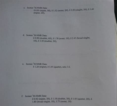 Solved NMR Worksheet Draw The Structures Of The Following Chegg
