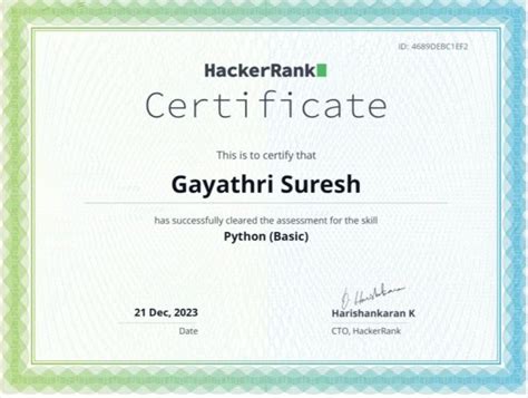 Gayathri Suresh On Linkedin Hackerrank