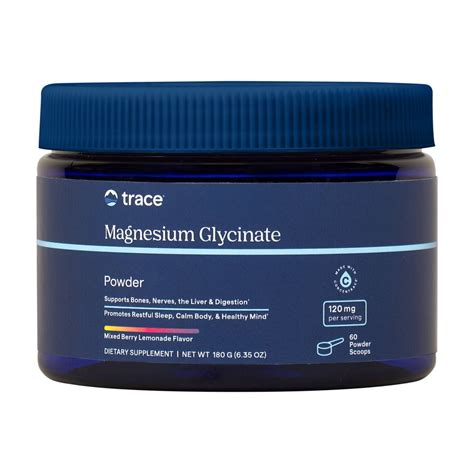 Trace Minerals Magnesium Glycinate Powder Mixed Berry Lemonade 180 G