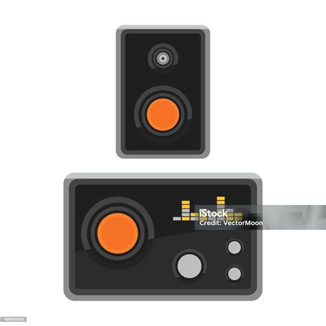 어쿠스틱 사운드 시스템 스테레오 평면 벡터 음악 스피커 플레이어 서브우퍼 장비 기술 고풍스런에 대한 스톡 벡터 아트 및 기타 이미지 고풍스런 권위 나이트클럽 Istock