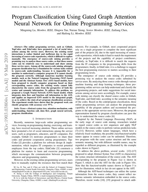 pdf program classification using gated graph attention neural network for online programming
