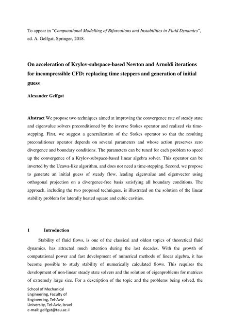Pdf On Acceleration Of Krylov Subspace Based Newton And Arnoldi