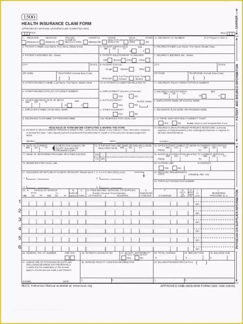 Free Cms 1500 Claim Form Template Besttemplatess Besttemplatess
