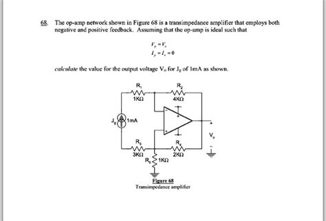 Solved The Op Amp Network Shown In Figure 68 Is A Transimpedance
