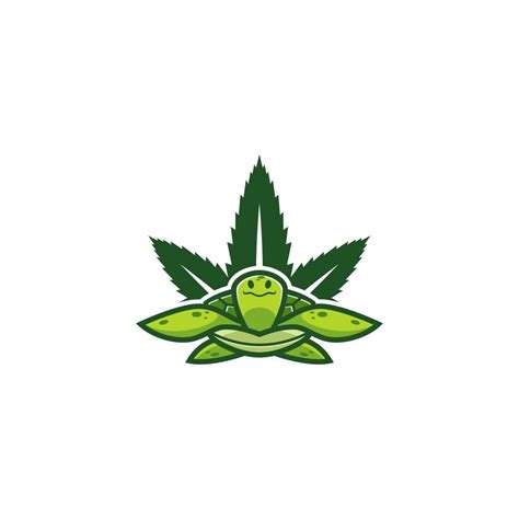 Turquoise Turtle Cannabis Leaf Concept Illustration 6793355 Vector Art At Vecteezy