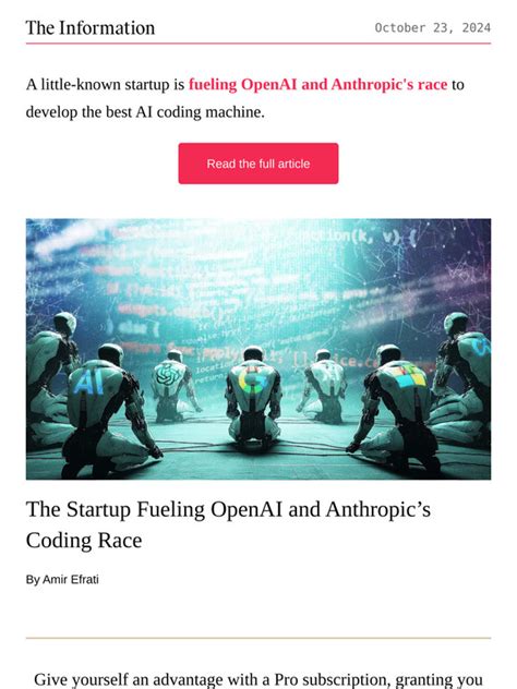 The Information Exclusive The Startup Fueling Openai And Anthropics Coding Race Milled