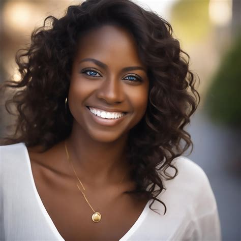 Premium Photo Extreme Closeup Of Big Blue Eyes Of Dark Skinned Woman