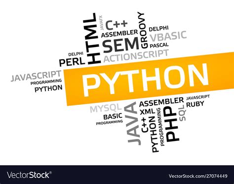 Python Word Cloud Tag Graphic Royalty Free Vector Image