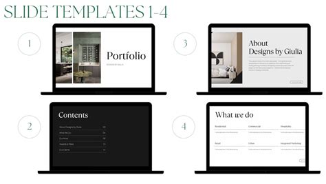 Minimal Sleek Design Portfolio Presentation 15 Templates Editable On Canva Interior Design