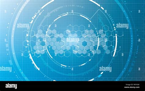 Technological Future System Hexagonal Encryption Cyber Hud Interface Background Vector Design