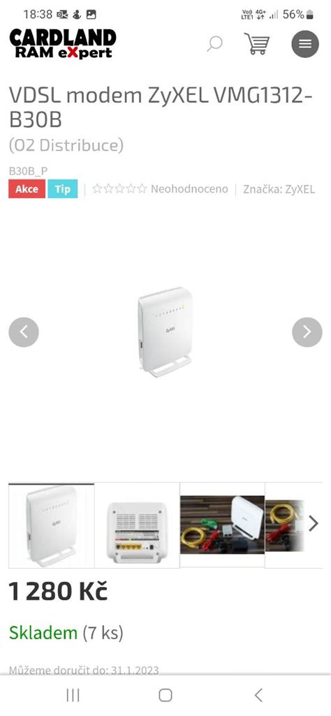 Wifi Vdsl Modem Zyxel Vmg1312 B30b Funkční Aukro