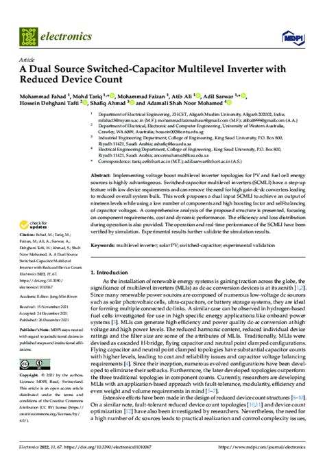pdf a dual source switched capacitor multilevel inverter with reduced device count