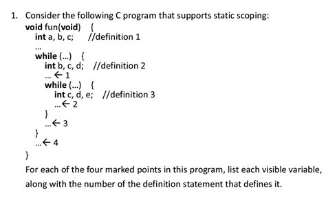 Solved Consider The Following C Program That Supports Static