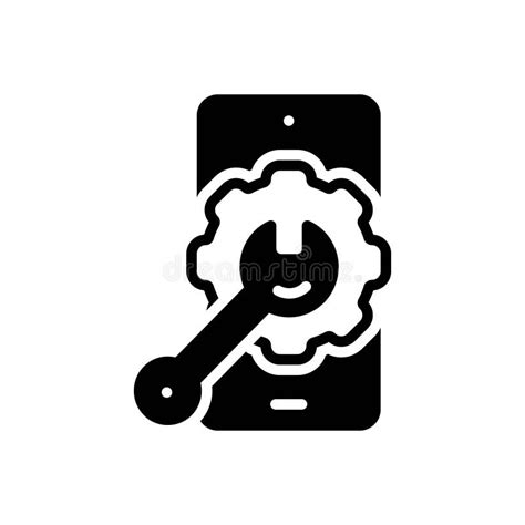 Black Solid Icon For Modifications Adjustment And Service Stock Vector Illustration Of