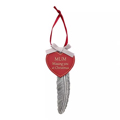 Feather And Heart Missing You Mum Old Rowlands Christmas Shop