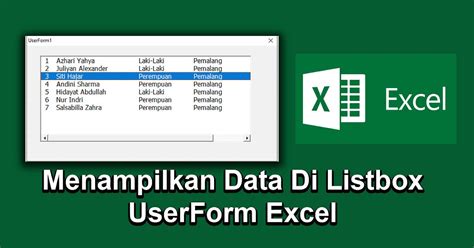 Cara Menampilkan Data Di Listbox Vba Excel Menggunakan Userform 96768 Riset