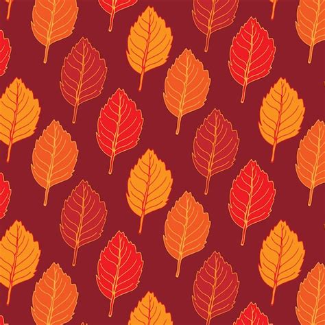 Premium Vector Autumn Leaves Seamless Pattern Repeating Vector Texture