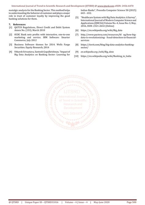 A Survey On Bigdata Analytics Using In Banking Sectors Pdf