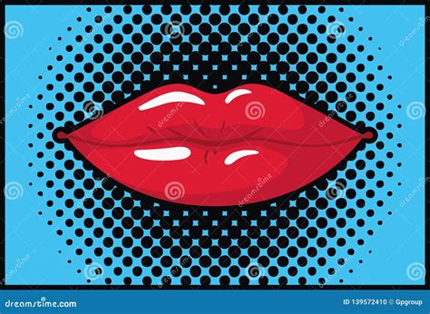 Female Lips Pop Art Style Stock Vector Illustration Of Lips 139572410