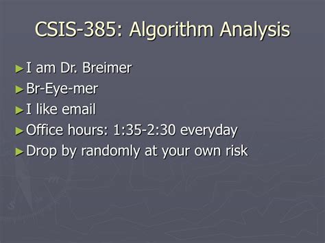 Ppt Csis 385 Algorithm Analysis Powerpoint Presentation Free