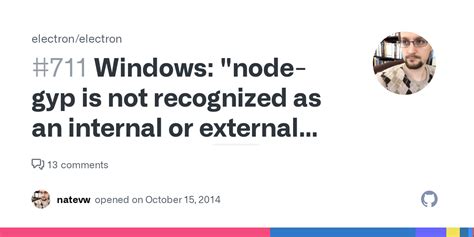 Windows Node Gyp Is Not Recognized As An Internal Or External Command On `apm Install