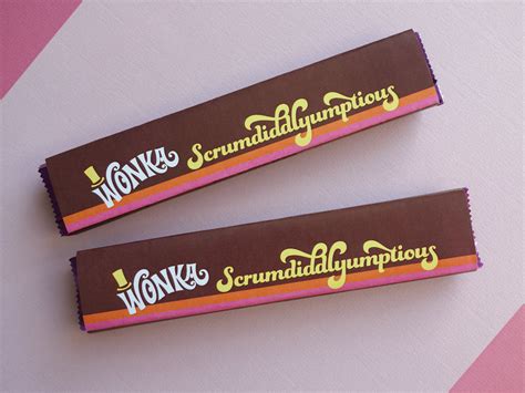Willy Wonka Scrumdiddlyumptious Labels Wonka Candy Wrapper Willy Wonka Party Favors Printable