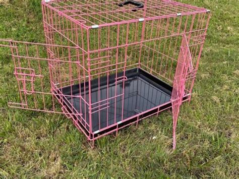 24″ Small Pink Cat Crate Secure And Durable Cage