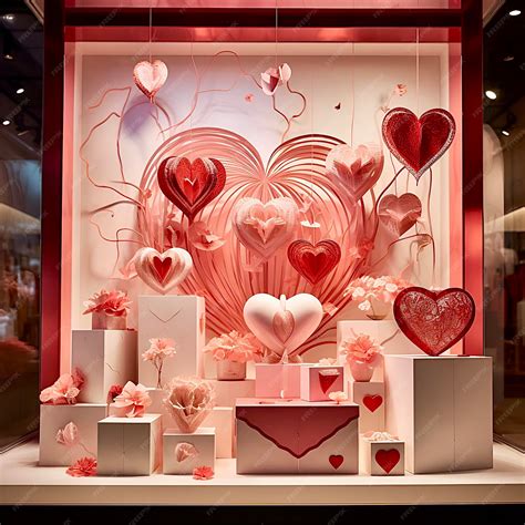 Premium Ai Image Window Display For Valentines Day