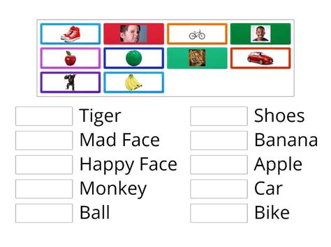 Naming Objects Match Up